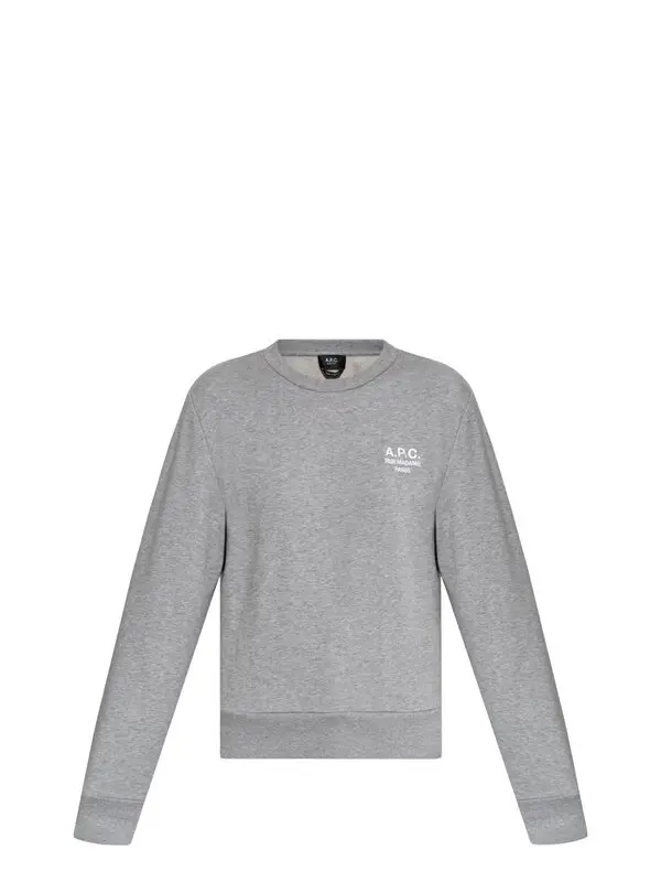 A.p.c. Sweatshirt With Embroidered Logo - Grey
