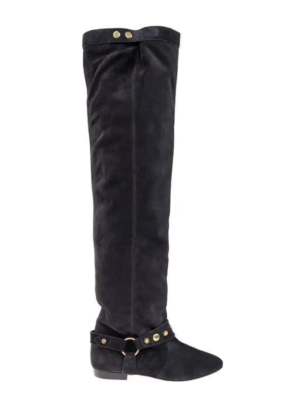 Isabel Marant Selize Suede Knee-high Boots - Navy Blue