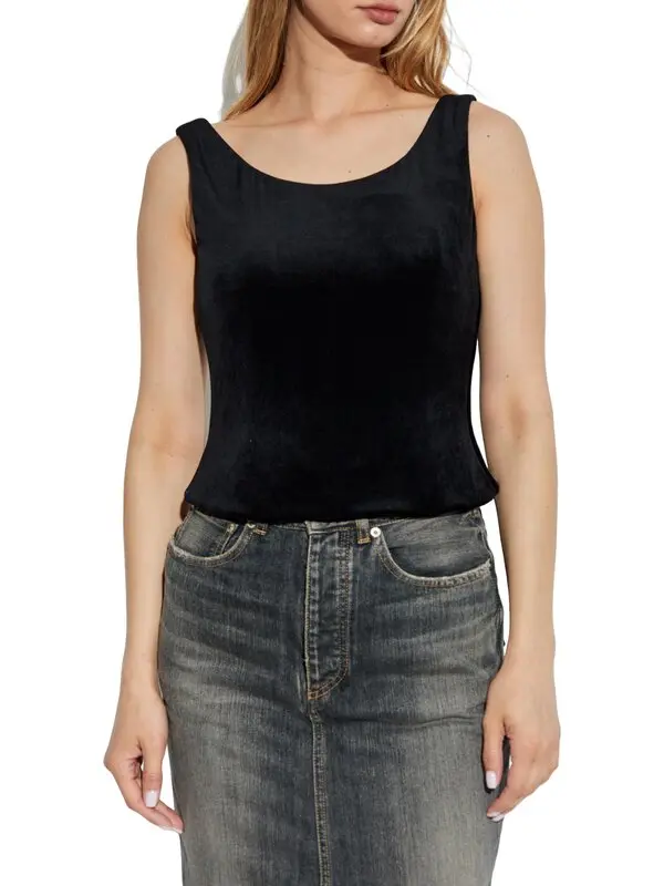 Balenciaga Velvet Sleeveless Top - Black