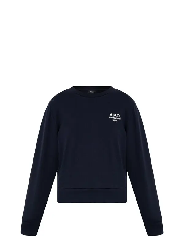 A.p.c. Sweatshirt With Embroidered Logo - Navy Blue