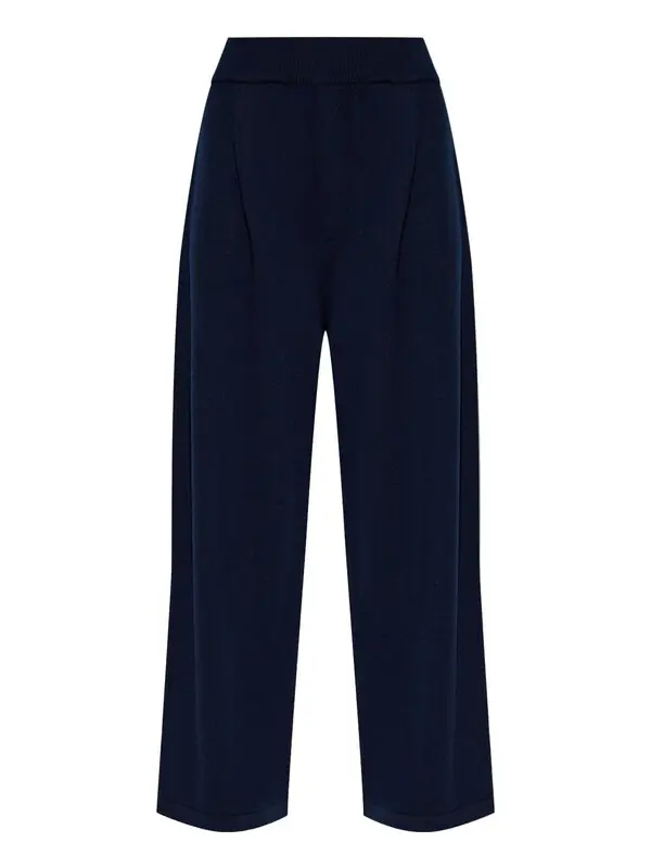 Dsquared2 Wide Leg Wool Trousers - Navy Blue