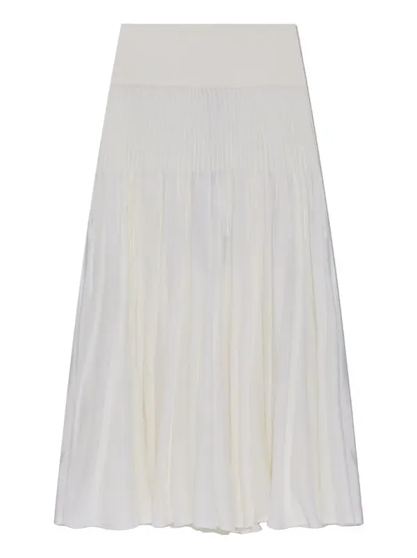 Alaïa Wool Pleated Skirt - White