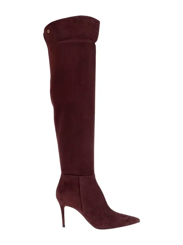 GIANVITO ROSSI Leather Heeled Boots - Burgundy