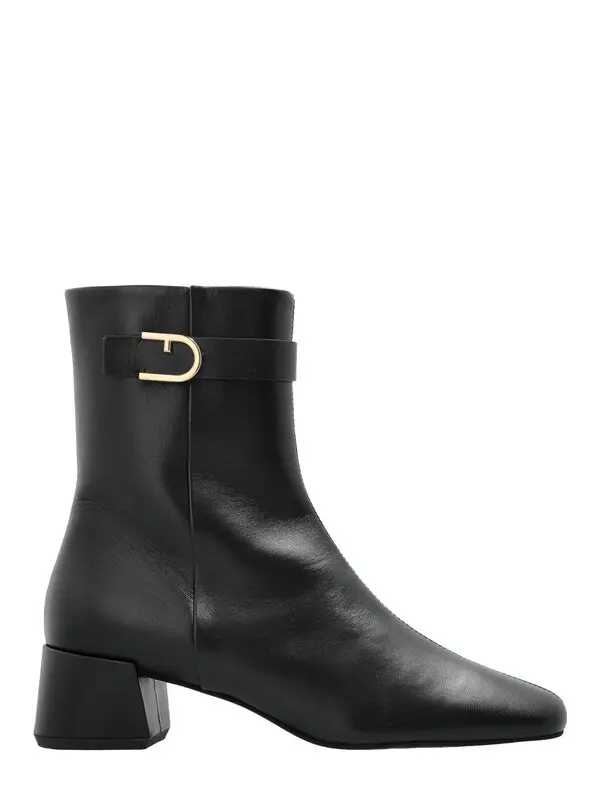Furla Chic Heeled Ankle Boots - Black