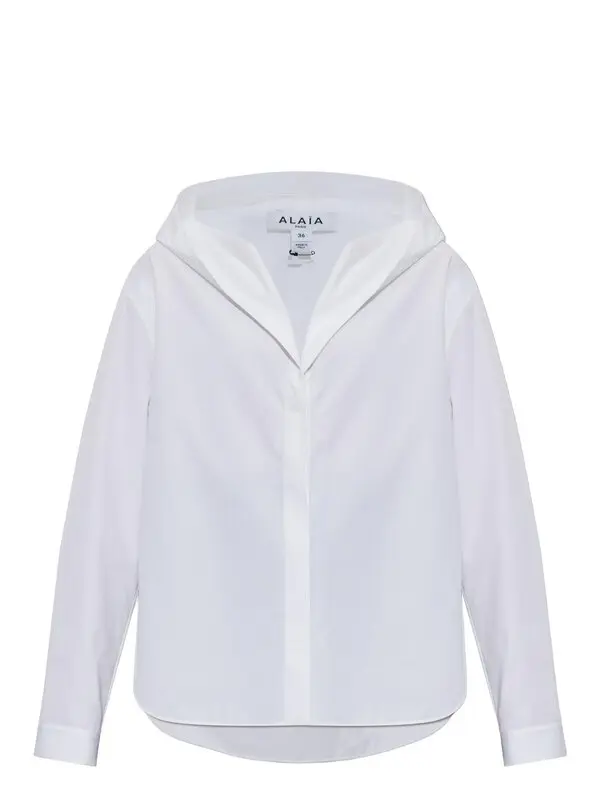 Alaïa Hooded Cotton Shirt - White
