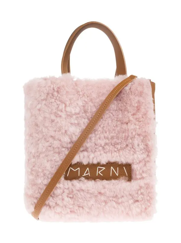 Marni Fur And Leather Handbag - Pink