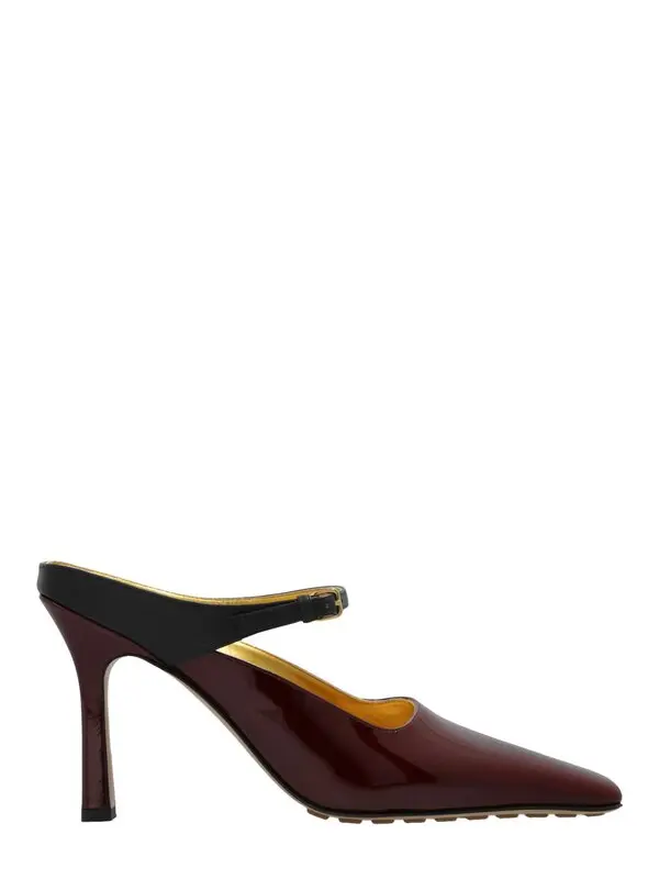 Bottega Veneta Heeled Mules - Burgundy