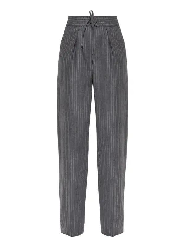 Isabel Marant Liska Pinstriped Wool Trousers - Grey