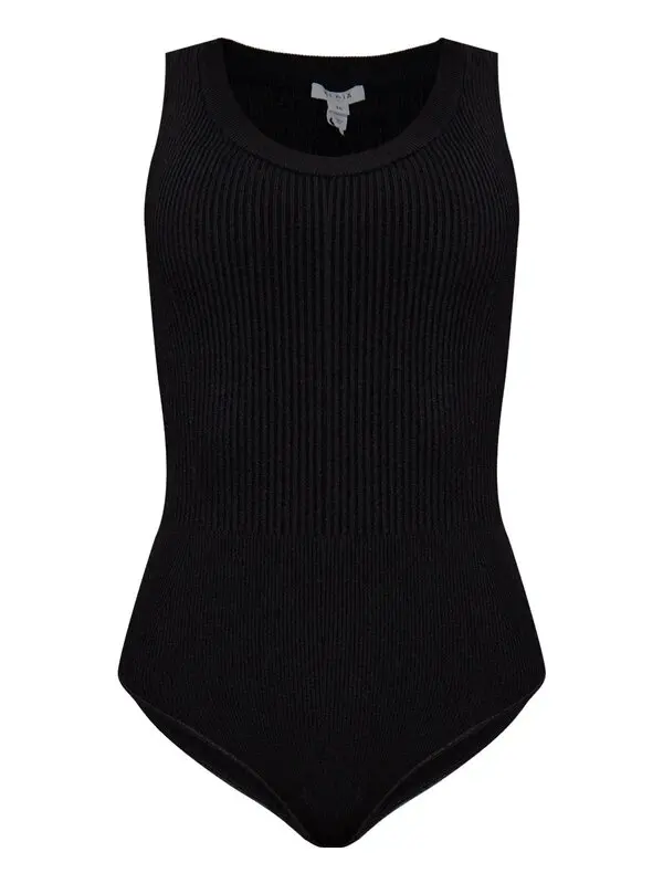 Alaïa Ribbed Bodysuit - Black