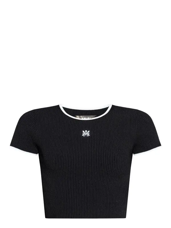 Amiri Striped Knit Top - Black