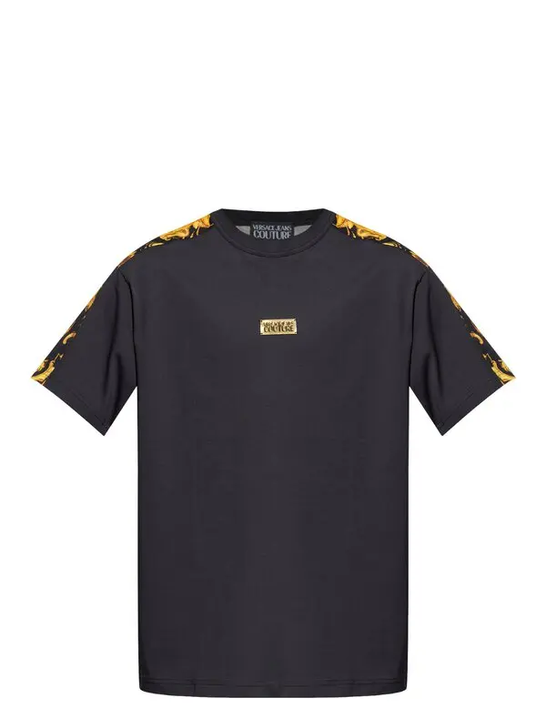 Versace T-shirt With "barocco" Print - Black