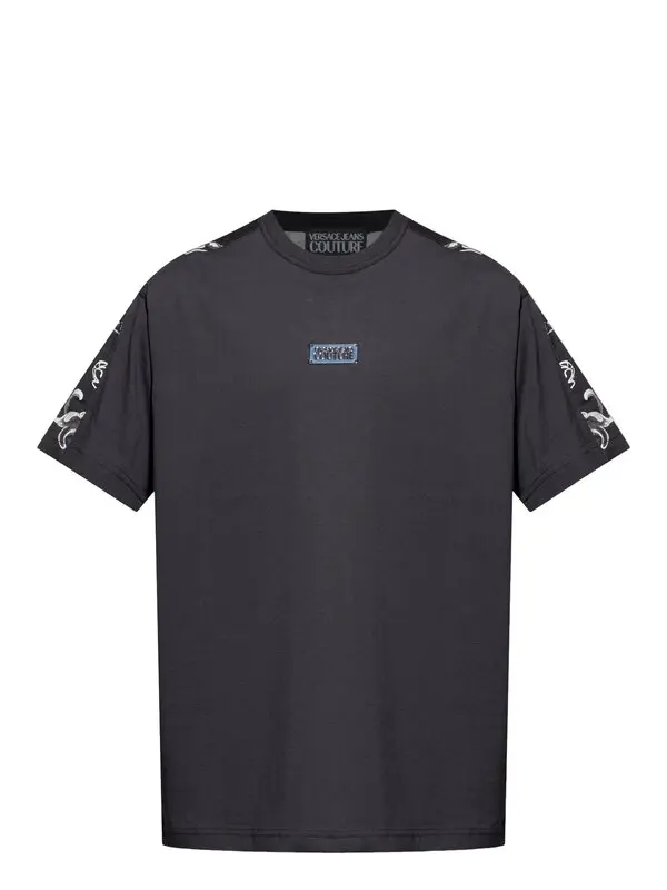 Versace T-shirt With "barocco" Print - Black