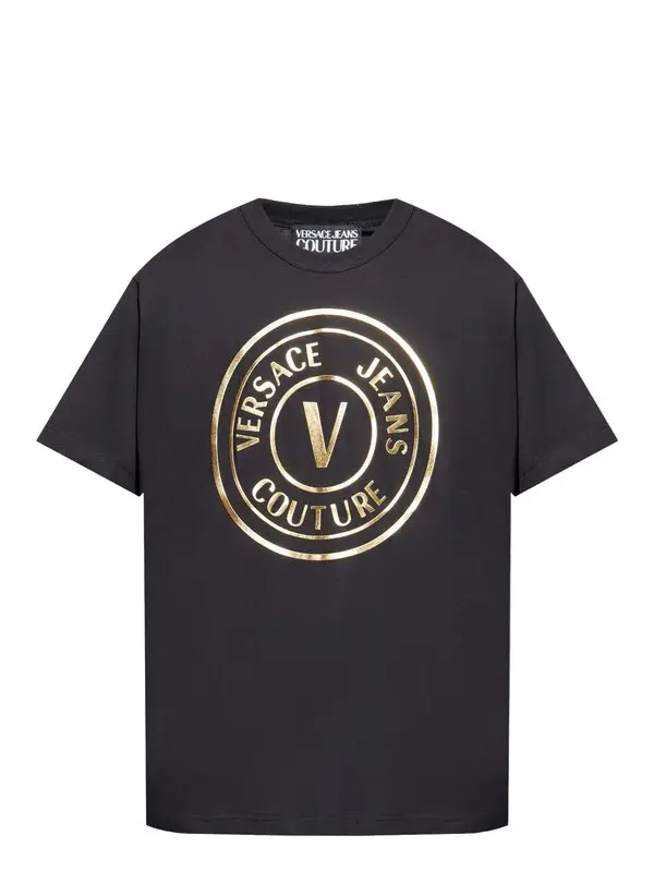 Versace T-shirt With Printed Logo - Black
