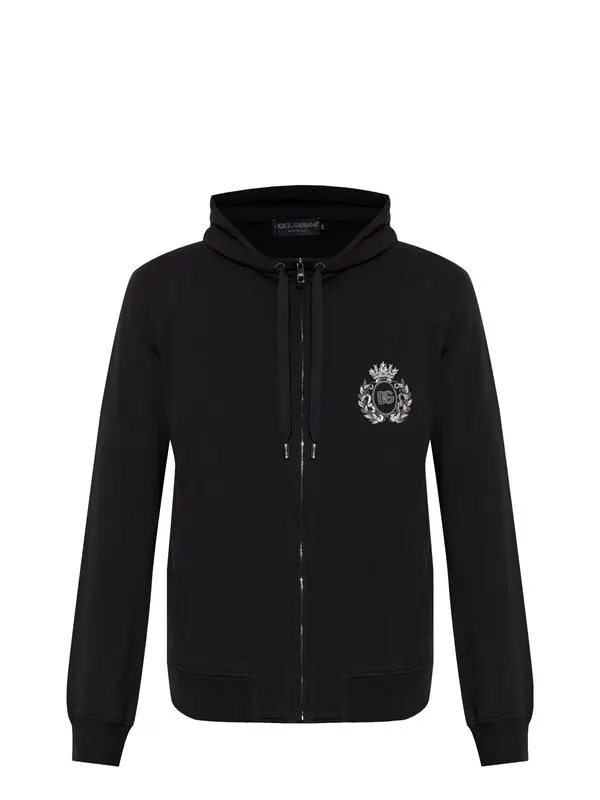 Dolce & Gabbana Sweatshirt With Shimmering Applique - Black
