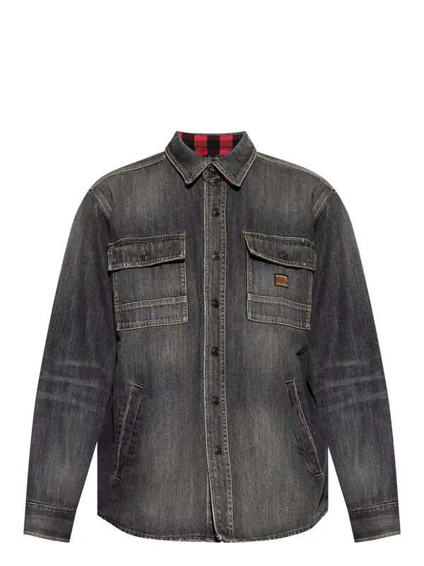 Balenciaga Denim Shirt With `vintage` Effect - Grey