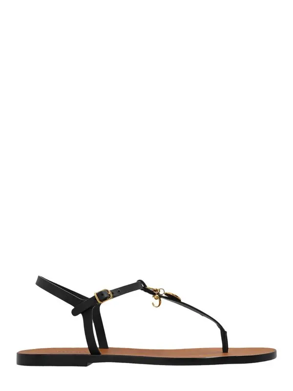 Chloé Charms Leather Sandals - Black