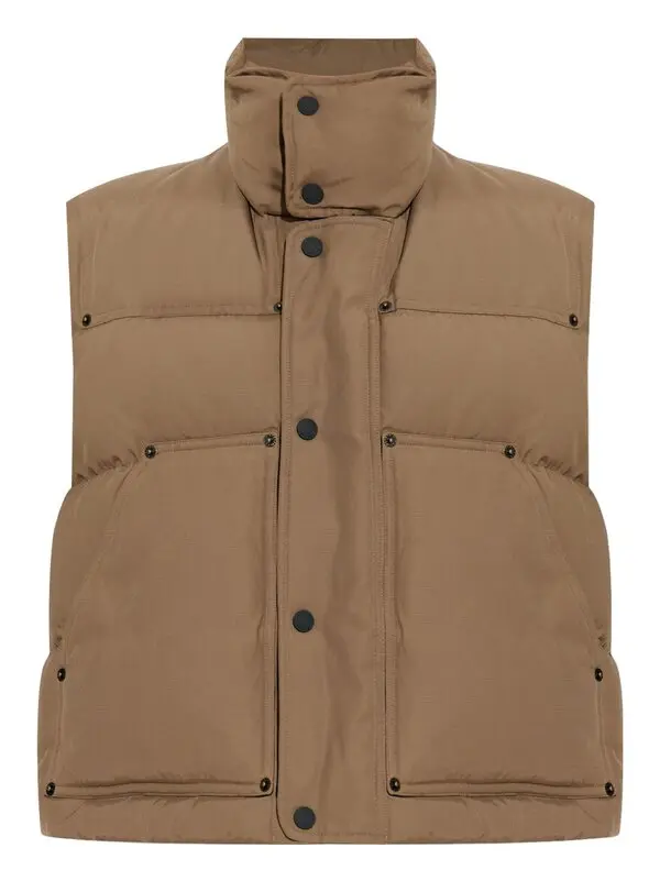Dsquared2 Quilted Down Vest With Embossed Logo - Brown