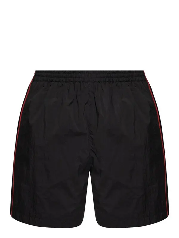 Balenciaga Shorts With Embroidered Logo - Black