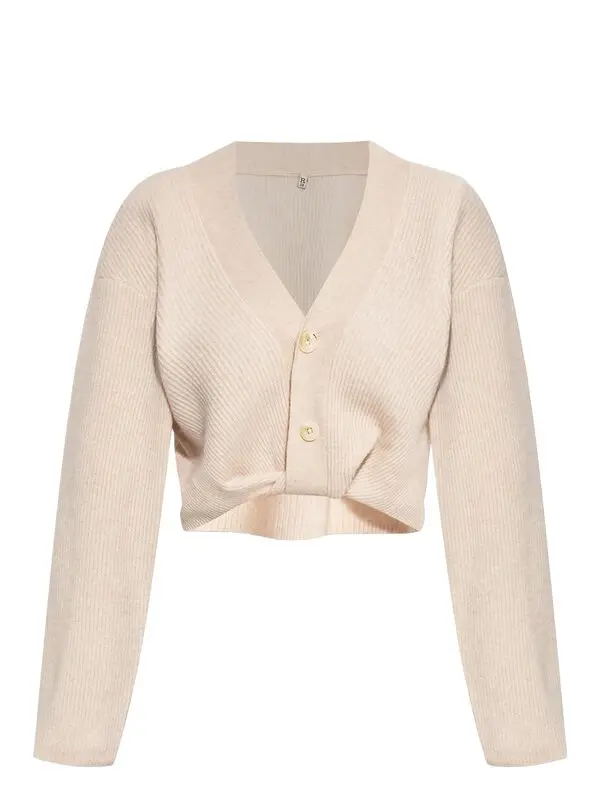 R13 Cashmere Cropped Cardigan - Cream