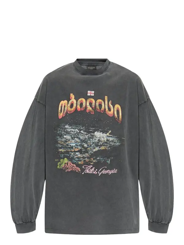 Balenciaga Long Sleeve T-shirt - Grey