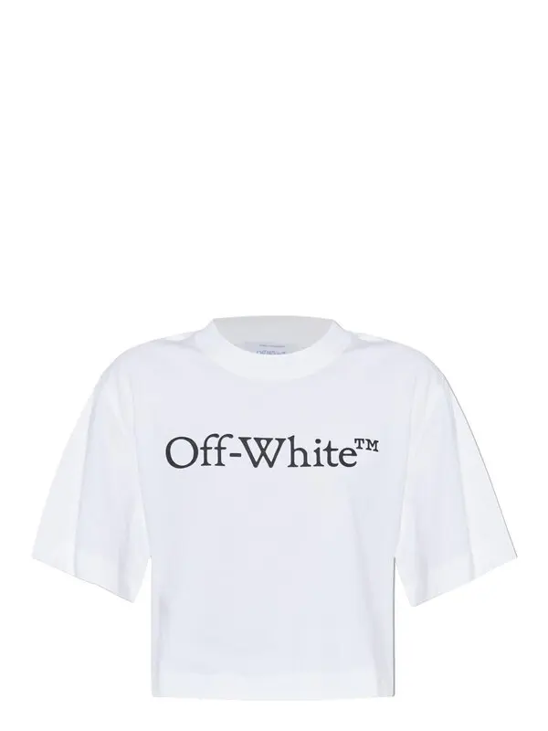 Off-White T-shirt With Printed Logo - White