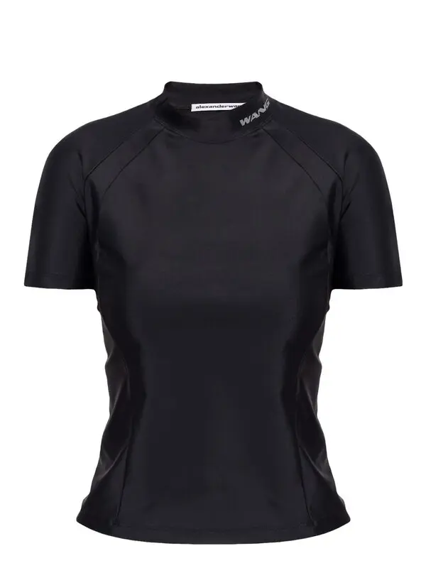 Alexander Wang Logo Fitted Top - Black