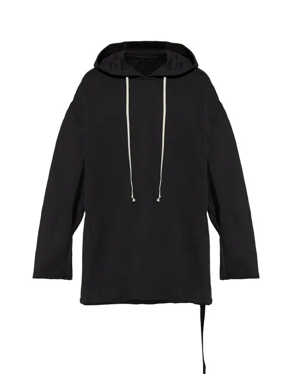 Rick Owens Peter' Cotton Knit Hoodie - Black