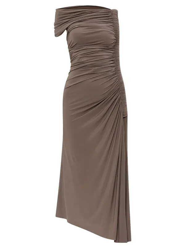 Alaïa Draped Midi Dress - Brown
