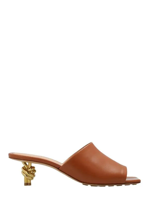 Bottega Veneta Leather Mules With Knot Heel - Brown