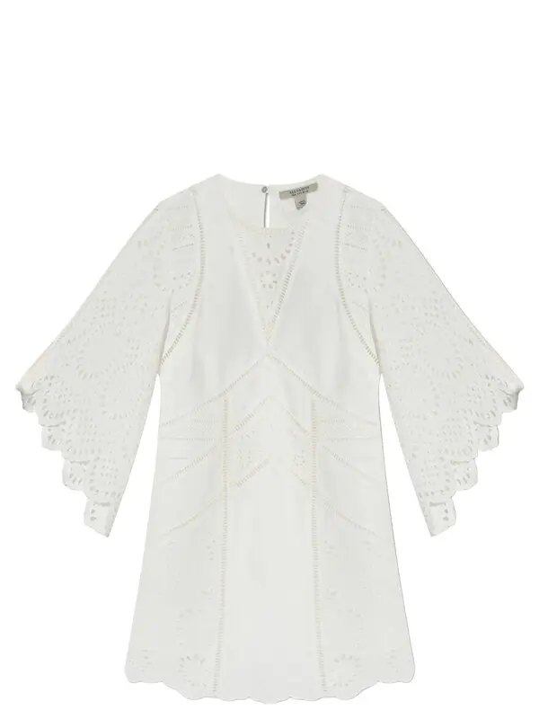 ALLSAINTS Luci Dress With Geometric Embroidery - White