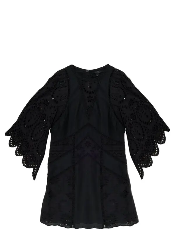 ALLSAINTS Luci Mini Dress With Openwork Fabric - Black