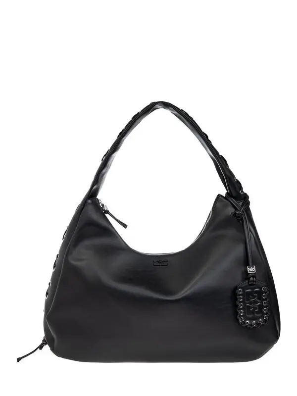GANNI Recycled Leather Bag - Black