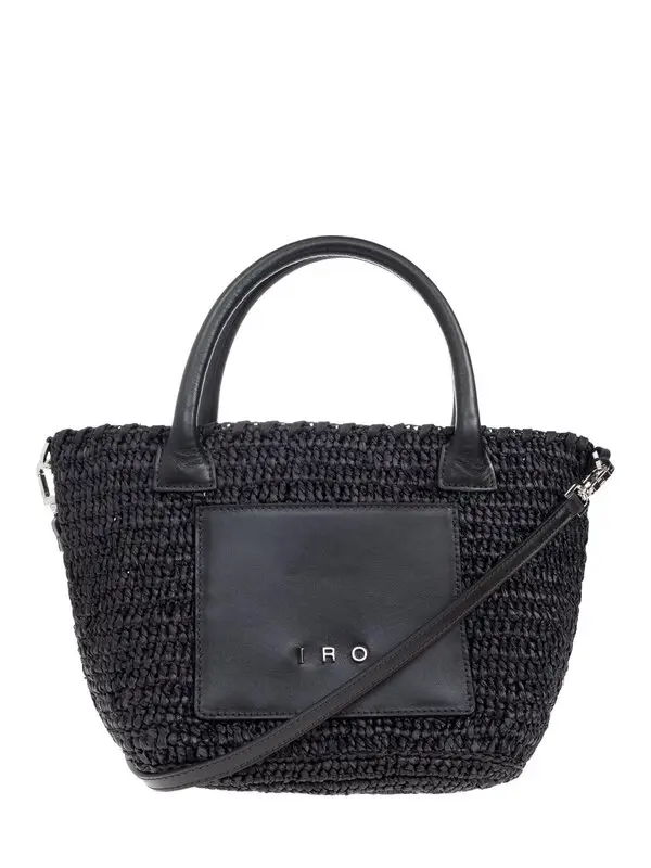 IRO PARIS Narcy Raffia Handbag - Black