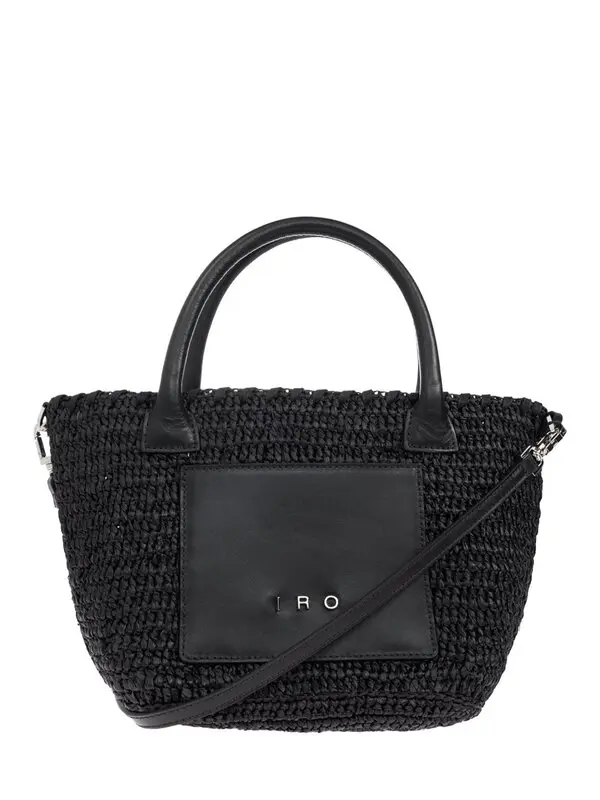 IRO PARIS Narcy Raffia Handbag - Black
