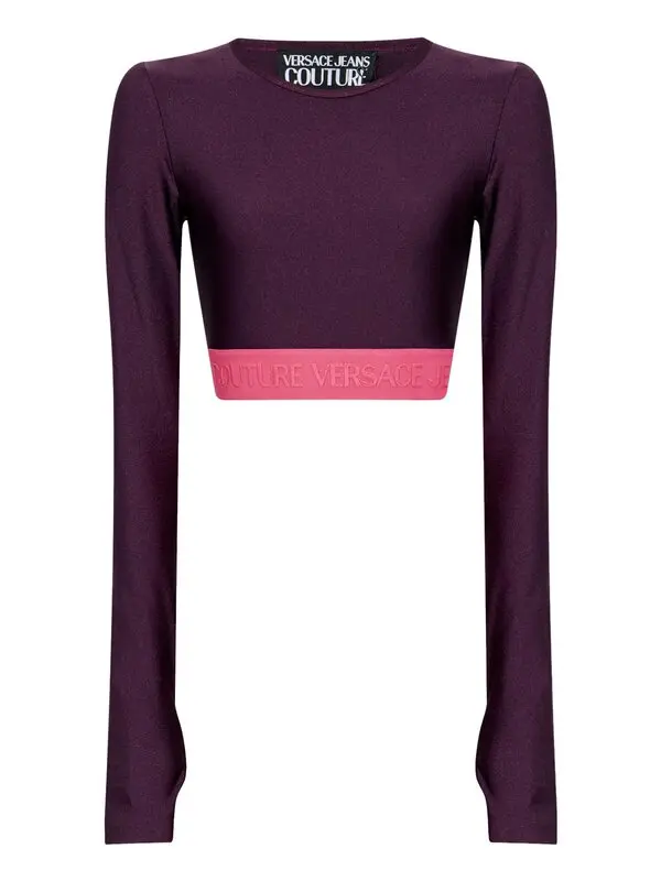 Versace Cropped Long-sleeve Top - Purple
