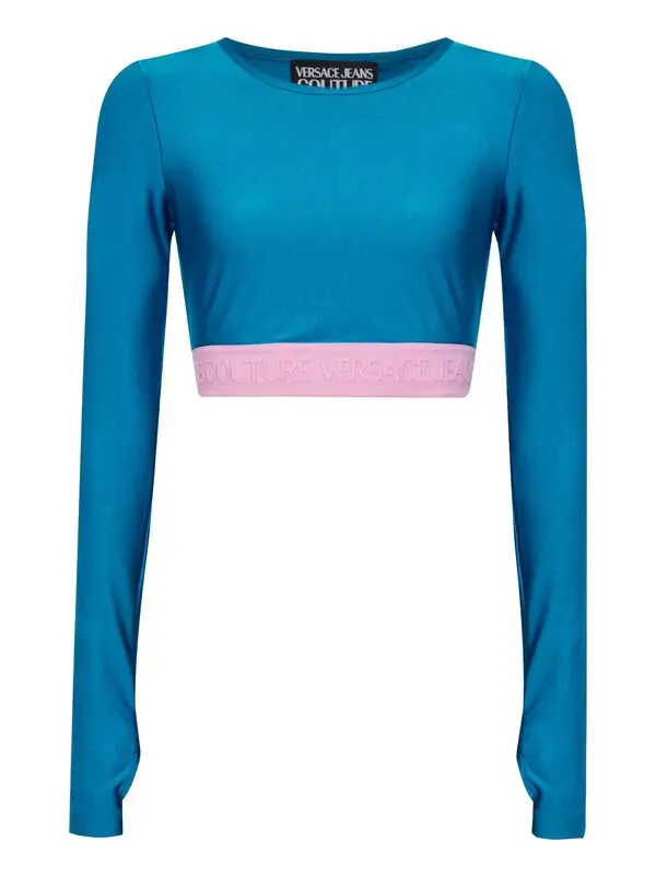 Versace Cropped Long-sleeve Top - Blue
