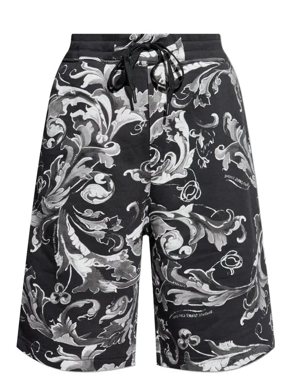 Versace Barocco Print Shorts - Black