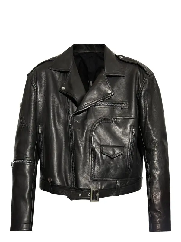 Rick Owens Leather Bauhaus Jacket - Black