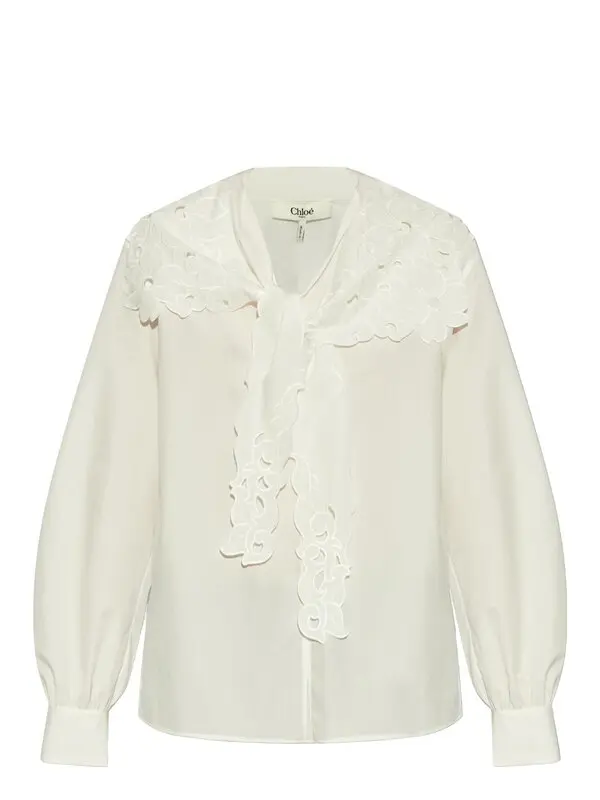Chloé Cotton Shirt With Lace Trim - White