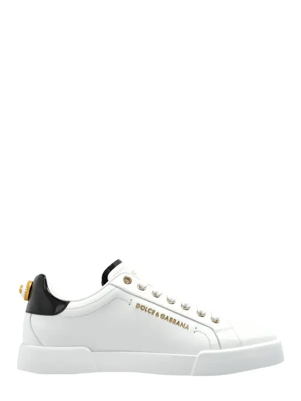 Dolce & Gabbana Portofino Leather Sneakers - White