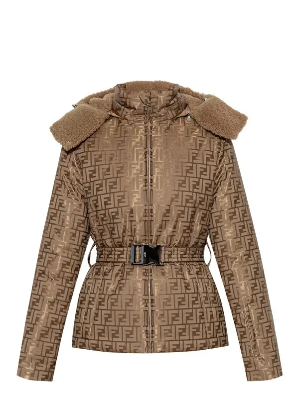Fendi Monogram Insulated Ski Jacket - Beige