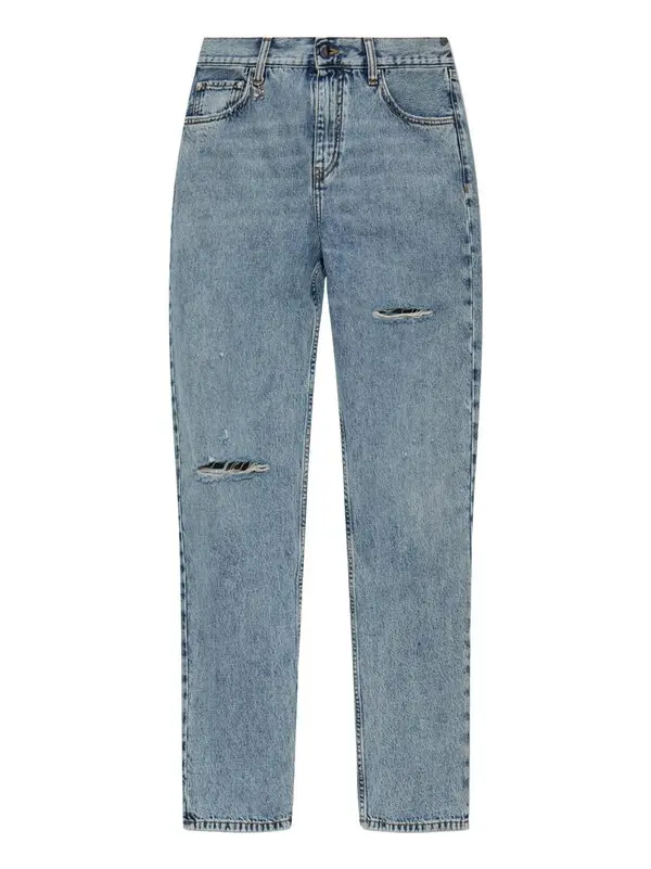 Amiri Distressed Straight Leg Jeans - Blue