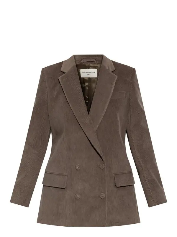 Officine Générale Corduroy Double-breasted Blazer - Brown