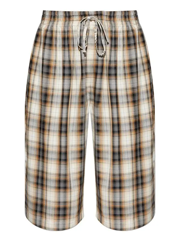 Acne Studios Plaid Viscose Shorts - Beige