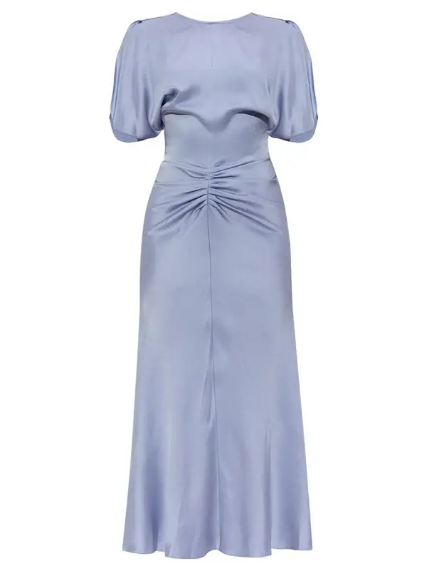 Victoria Beckham Draped Waist Dress - Blue