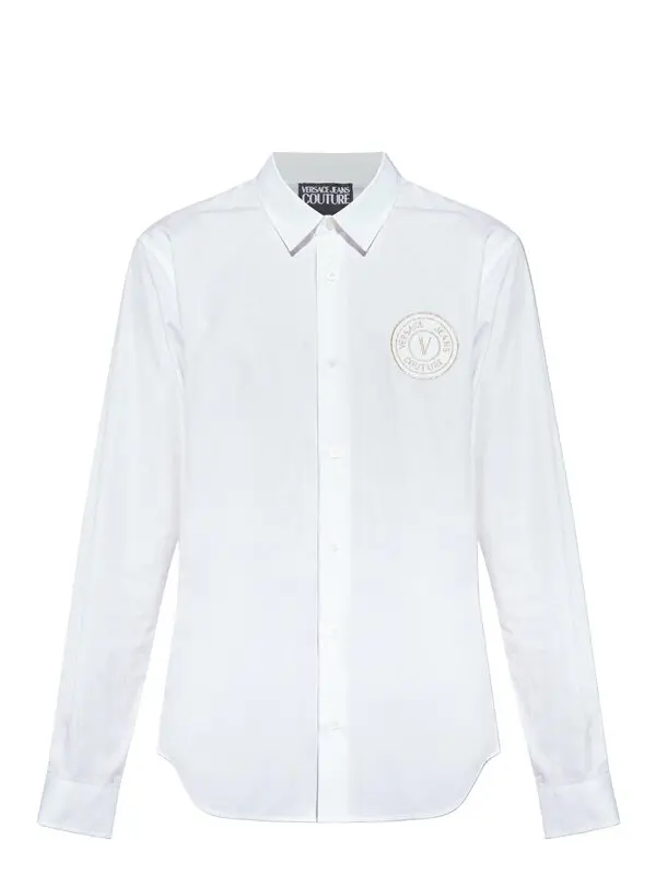 Versace Shirt With Embroidered Logo - White