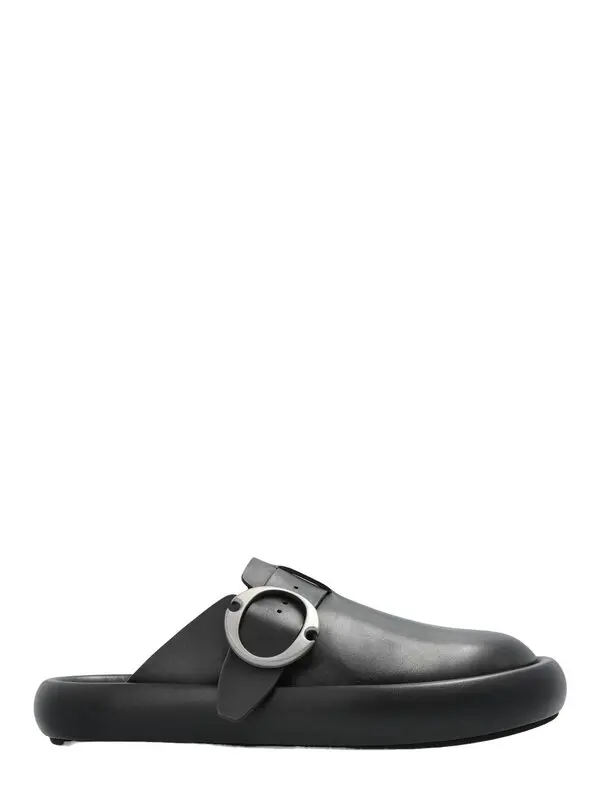 Alexander McQueen Leather Arc Slides - Black