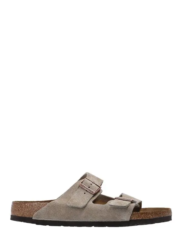 BIRKENSTOCK Suede Boston Slides - Beige