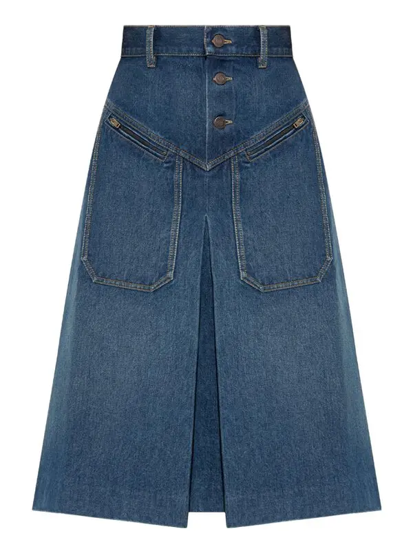 Chloé Denim Knee-length Skirt - Blue