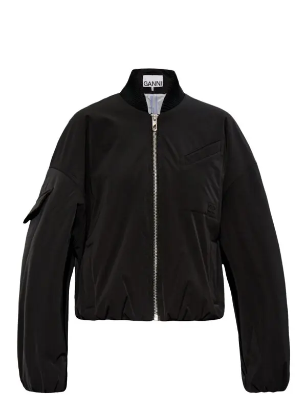 GANNI Recycled Bomber Jacket - Black